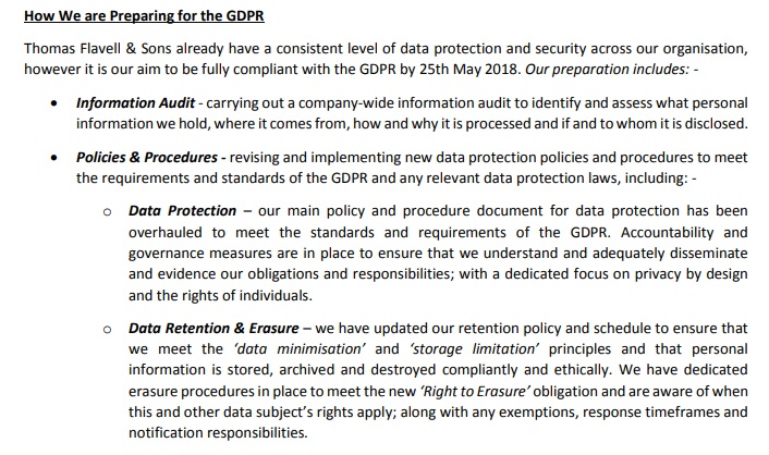 GDPR Compliance Statement - Privacy Policies GDPR Compliance Statement - Privacy Policies